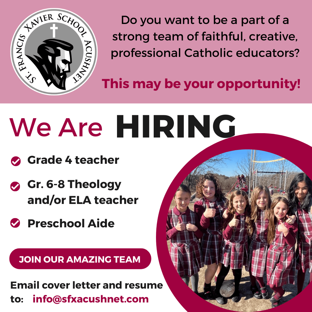 JOIN OUR TEAM (1) - Saint Francis Xavier Elementary School